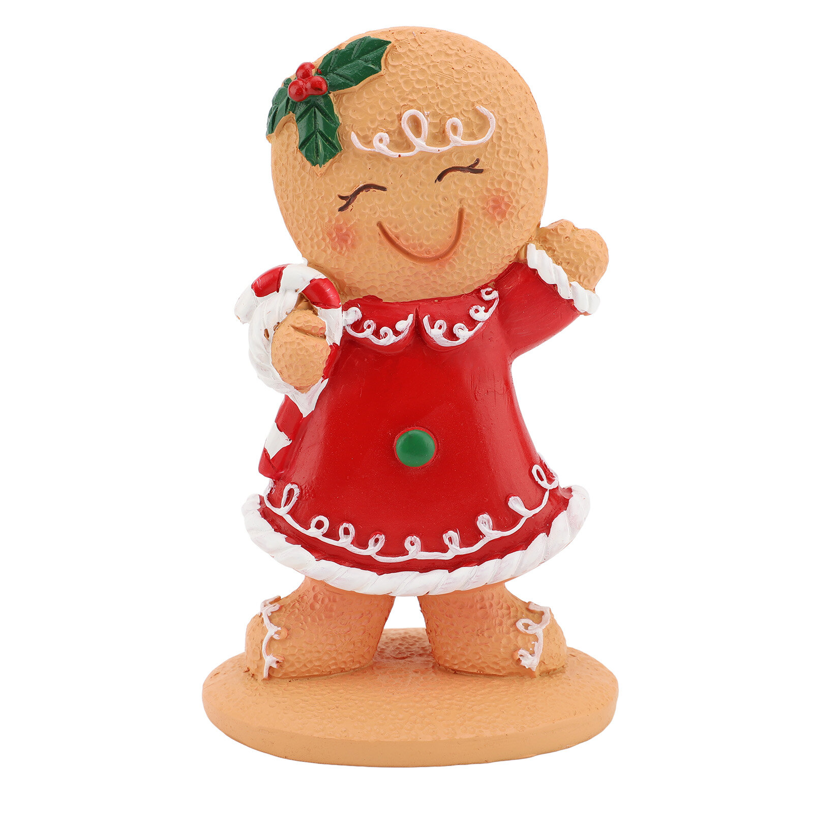 Мультяшная настольная фигурка для праздничного сезона, украшение из смолы, для обеденного стола, подоконника, камина, офиса, комнаты, трость с изображением девочки.