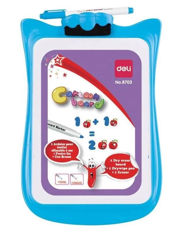 Доска маркерная Deli E8703 лак белый 20.6x30.3см пластик