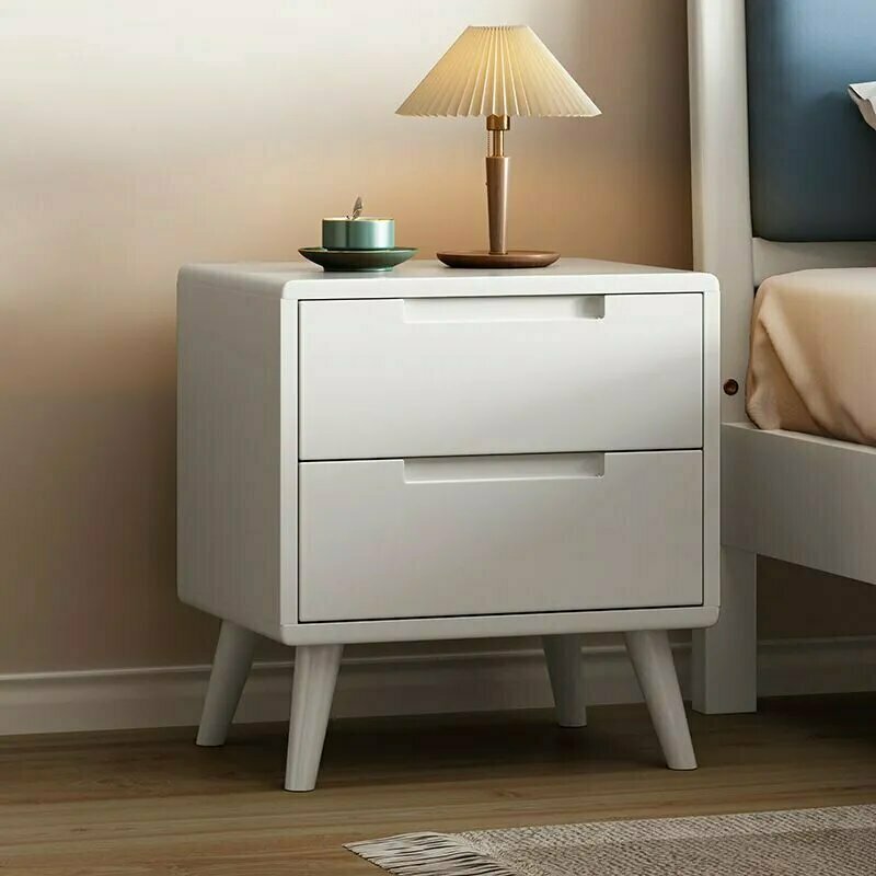 Тумба из твердой древесины, тумбочка с ящиками, 50×40×45см, для спальни и гостиной, с закругленными углами и экологической краской