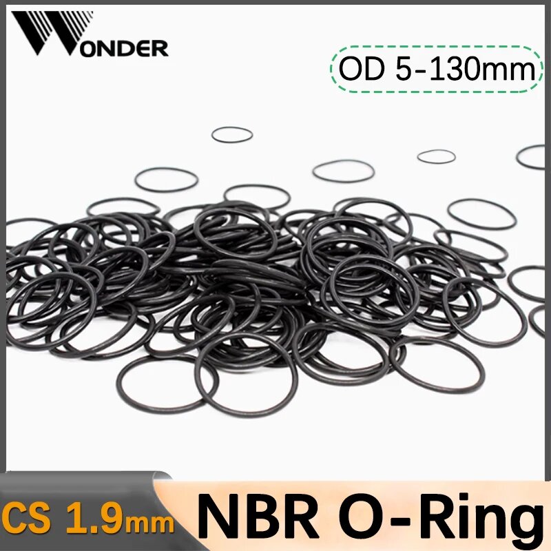 Черные уплотнительные кольца NBR CS 1,9 мм 5-130 мм 44x1.9mm, 20Pcs