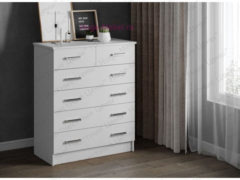Комод "Катрин 5 белый" Huge Mebel . Ширина 820 Высота 990. Комоды