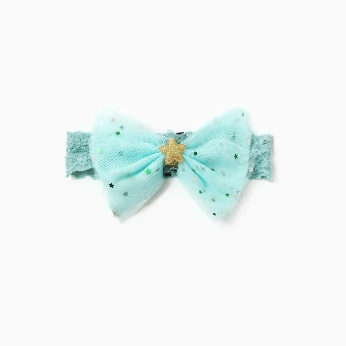 Повязка на голову Крошка Я "Бантик", 20 см, цвет бирюзовый