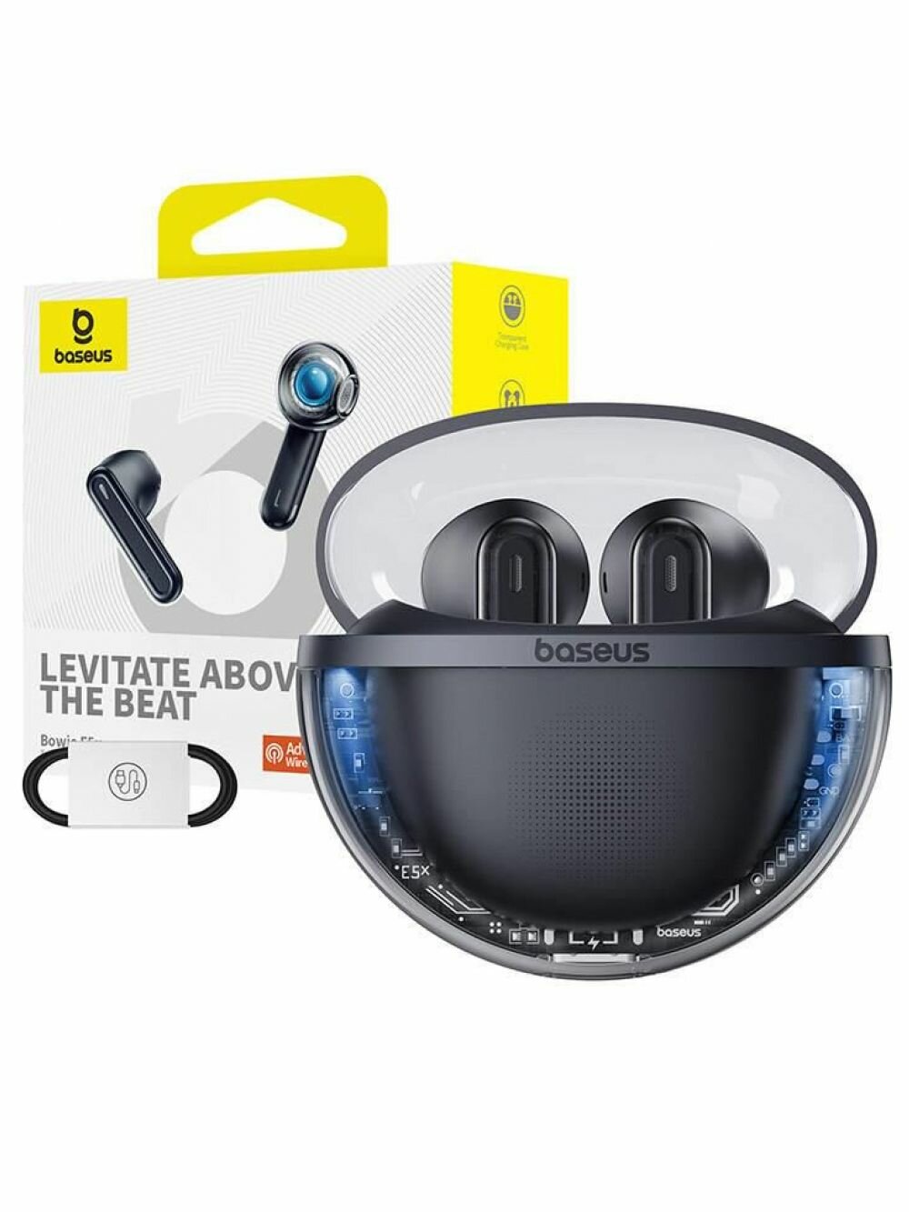 Беспроводные наушники TWS Baseus Bowie E5x Bluetooth 5.3, с подсветкой