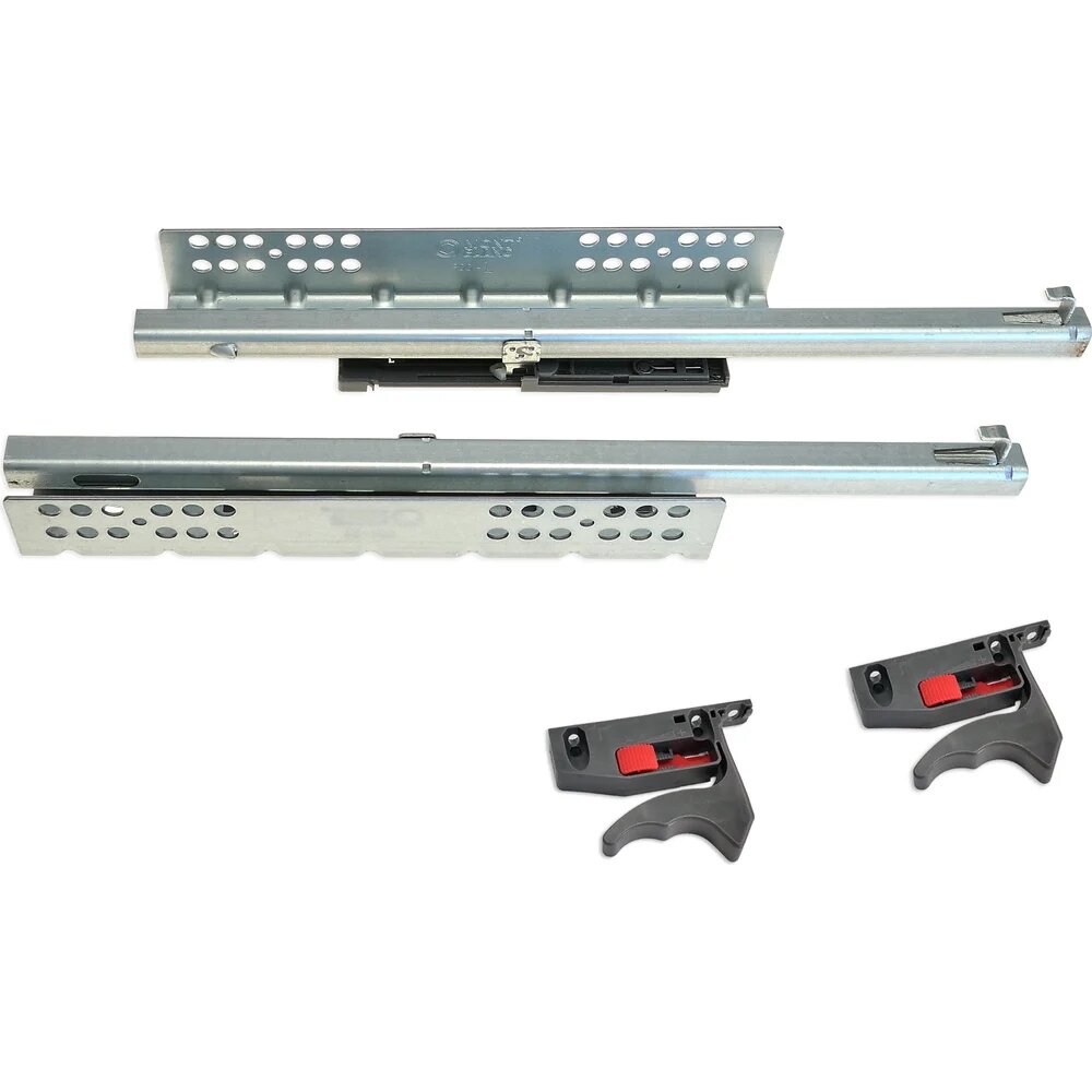 Mont Blanc Направляющие скрытого монтажа Mont Blanc Quadro 250мм частичного выдвижения Soft Close (2D клипса) с доводчиком упаковка 10шт, арт. 00-00015583