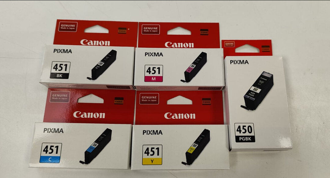 Комплект canon CLI-451 (С/М/Y/Bk/PGI-450PGBk) 5шт картриджи оригинальные