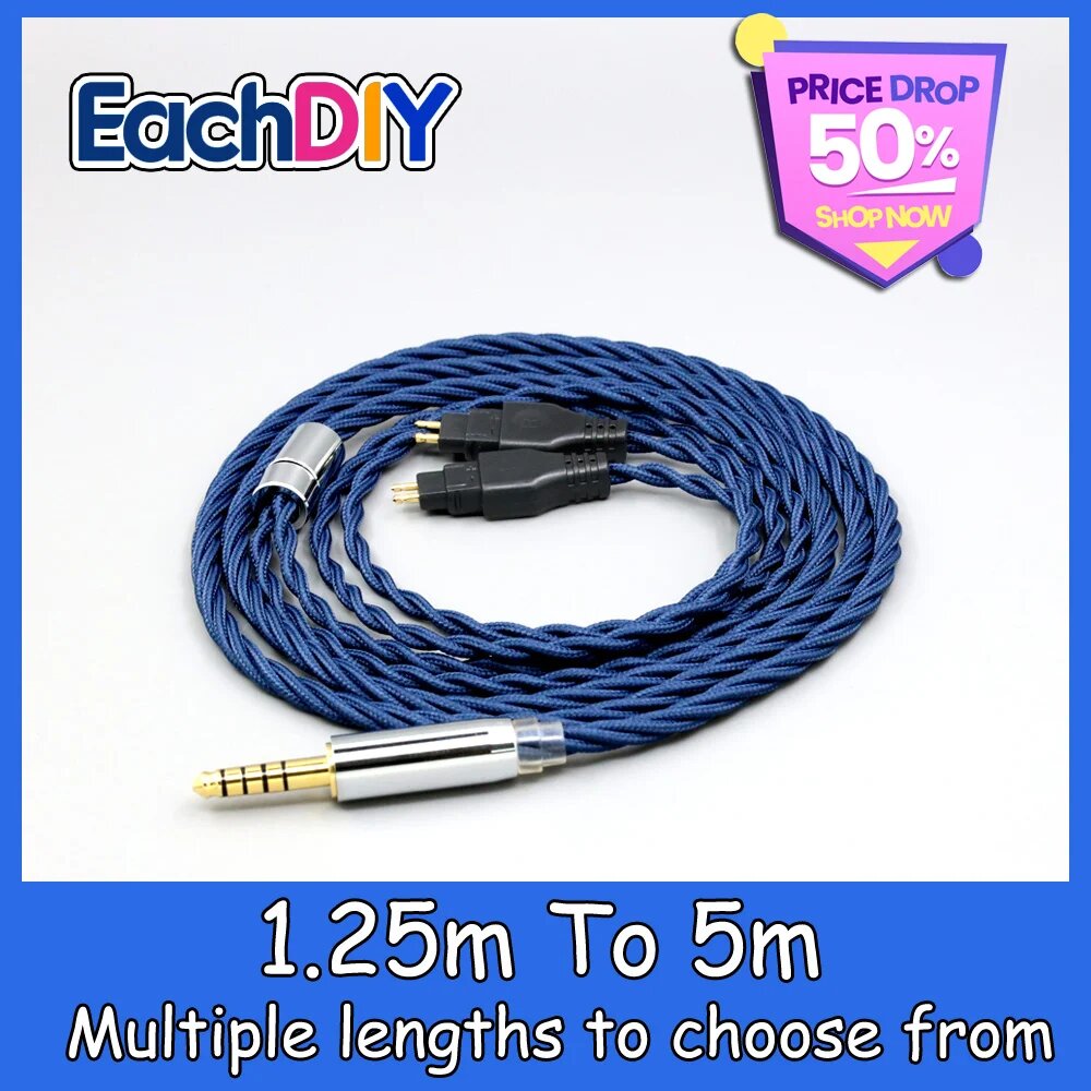 Кабель для наушников EachDIY 99% серебро для Sennheiser HD580 HD600 HD650 HDxxx HD660S HD58x HD6xx