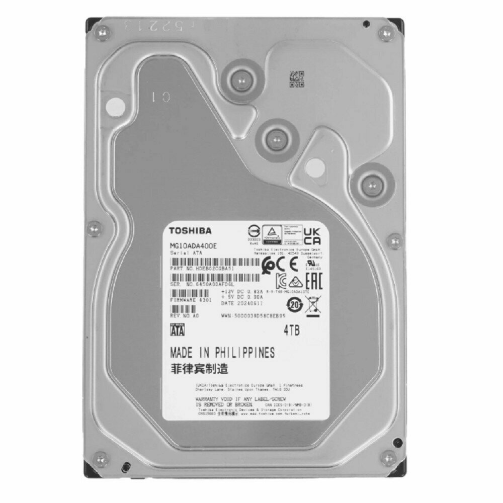 Внутренний HDD жесткий диск Toshiba MG10ADA400E Enterprise Capacity 6000ГБ