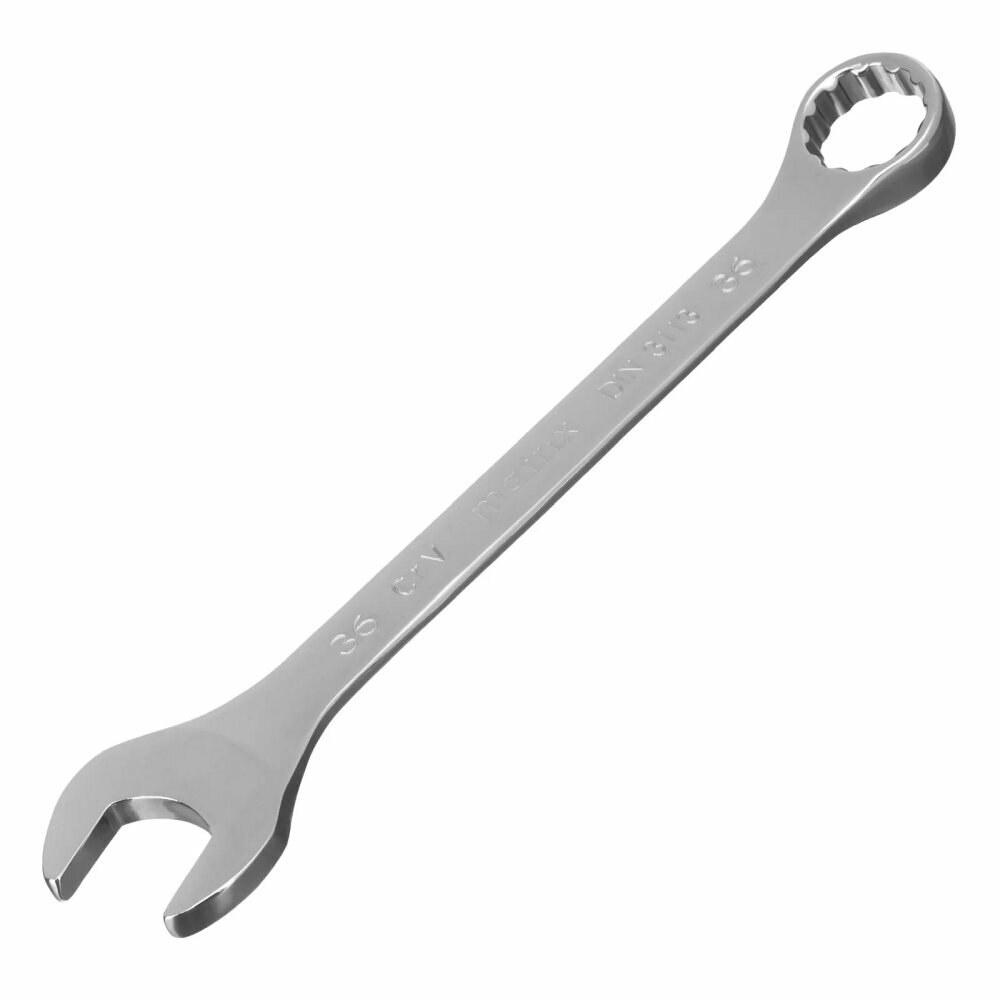 Ключ комбинированный, 36 мм, CrV, полированный хром Matrix, MI15175