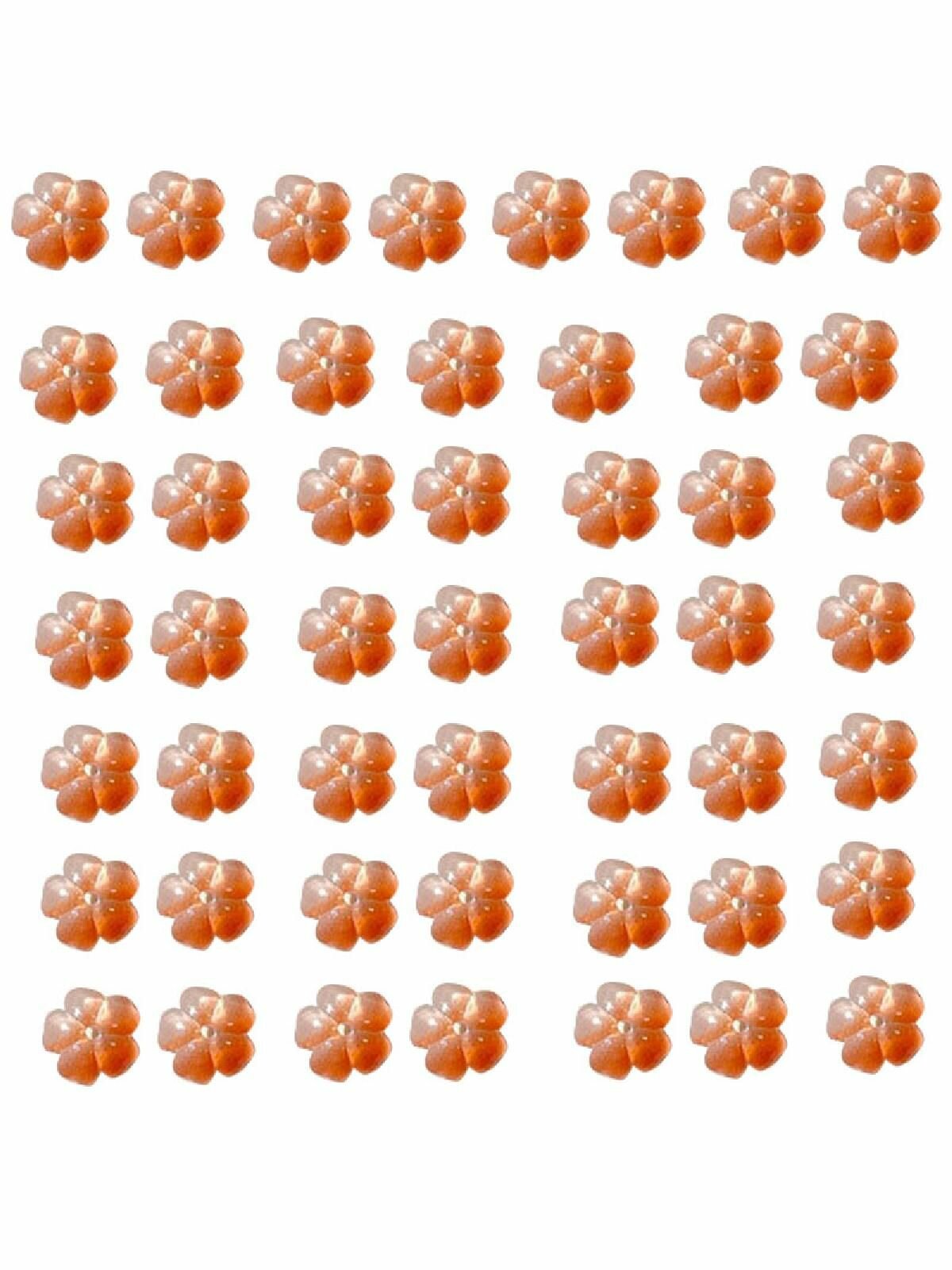 Category106_RU,50 шт, цветы в виде чаши с пятью лепестками, сделанные своими руками, маленькие глазированные цветы вишни ручной работы-оранжево-красный градиент