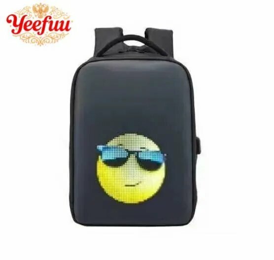 KNOW EASY-Рюкзак с LED-дисплеем PIXEL PLUS - BLACK MOON (черный) обновленная модель -sz