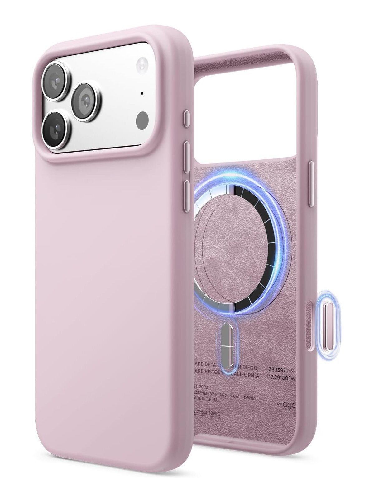 Elago силиконовый чехол для iPhone 17 Pro, Magnetic Silicone Light Lilac (MagSafe)
