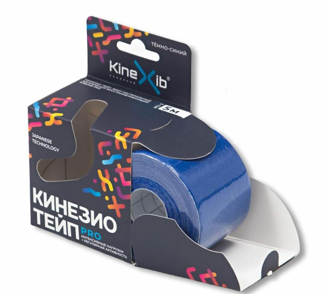 Кинезио-тейп KineXib PRO, бинт нестерильный, 5 смх5 м, черный