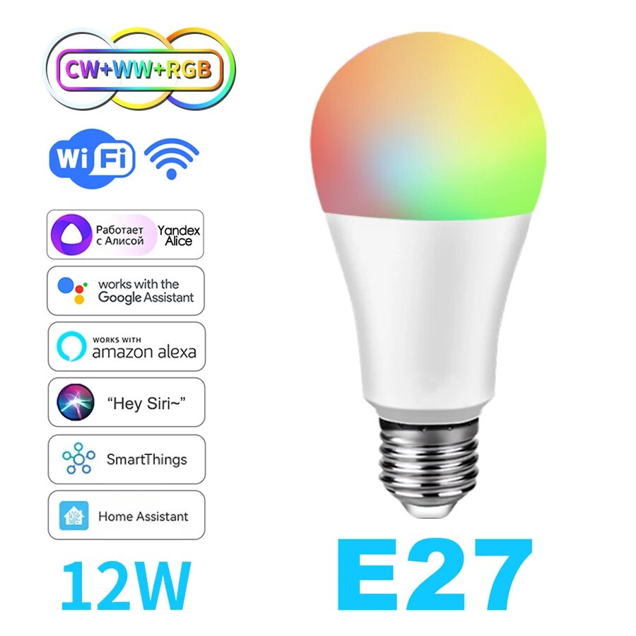 Умная Wi-Fi LED лампа E27 RGB CozyLife E27 RGB CW WW 12W