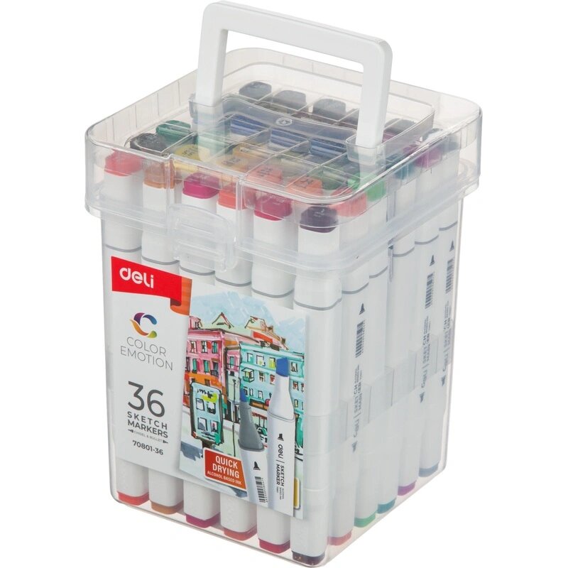 Набор маркеров для скетчинга Deli E70801-36 36цв/наб. двухстор
