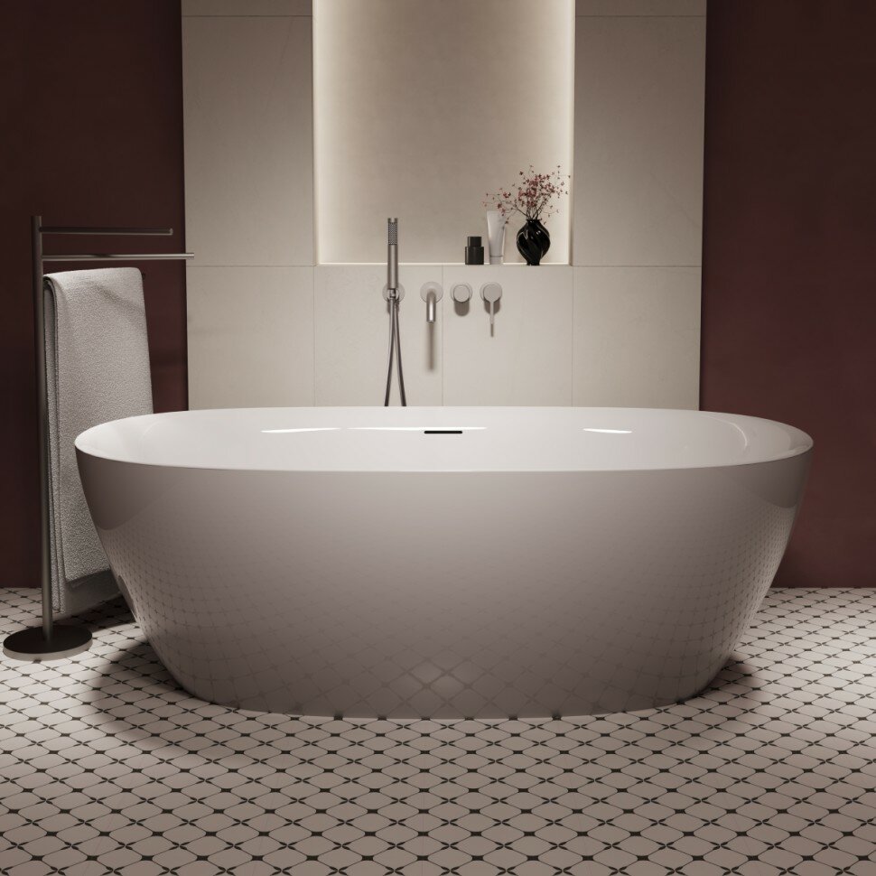 Ванна Акриловая Vincea Vbt-708-1700, 1700*800*585, Цвет Белый, Щелевой Перелив, Слив Белый