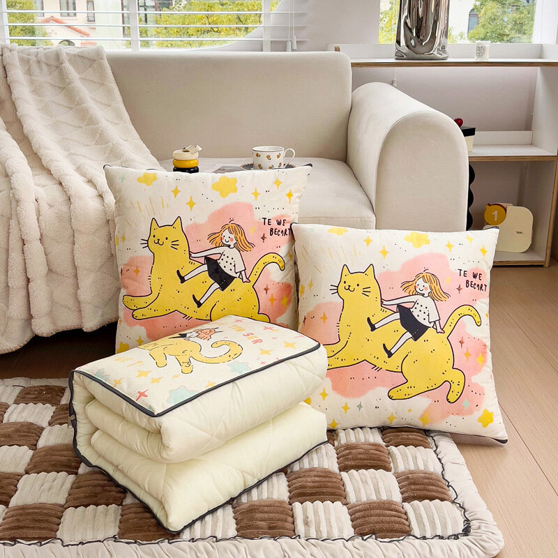 Двухсторонняя подушка-плед, утолщенная, офисная, складная, подушка для сна, плед 2-в-1, диванная, автомобильная подушка, автомобильная