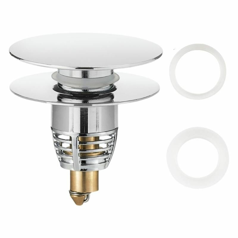 Фильтр для раковины, пробка с отскоком, удобный в использовании, серебро