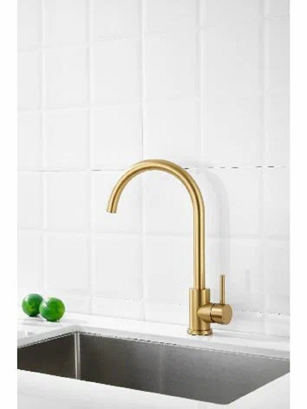 Смеситель для кухни BELZ B70810-5, встраиваемый, нержавеющая сталь, золотой