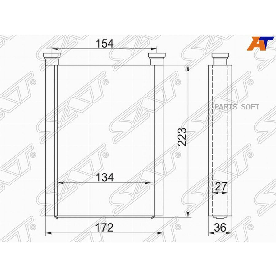 Радиатор отопителя салона Toyota Probox 02- / Succeed 02-20 от официального дистрибьютора, SAT, артикул STTYA13950