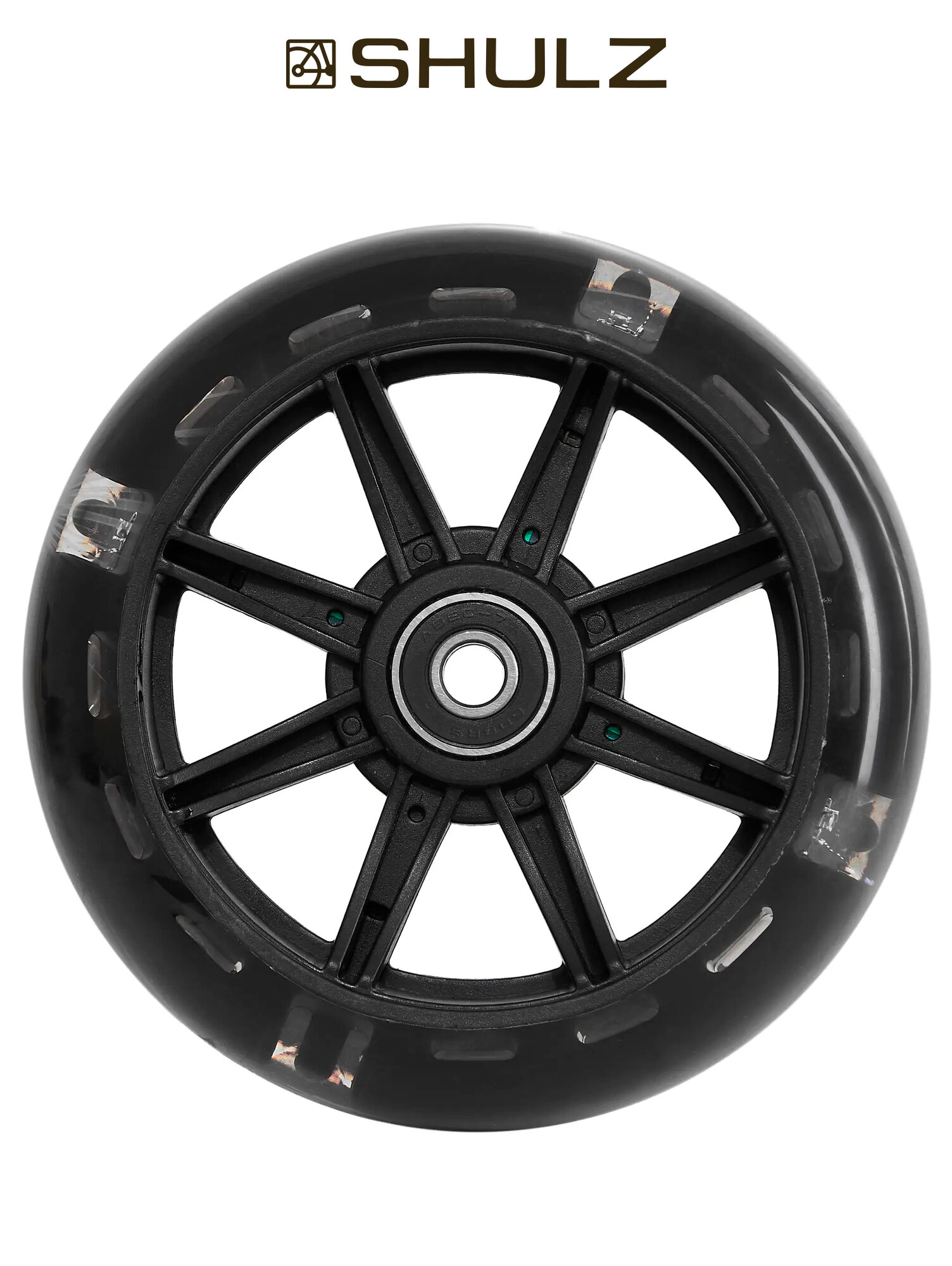 Колесо для самоката SHULZ Ant 120 мм, светящееся, переднее - Чёрный