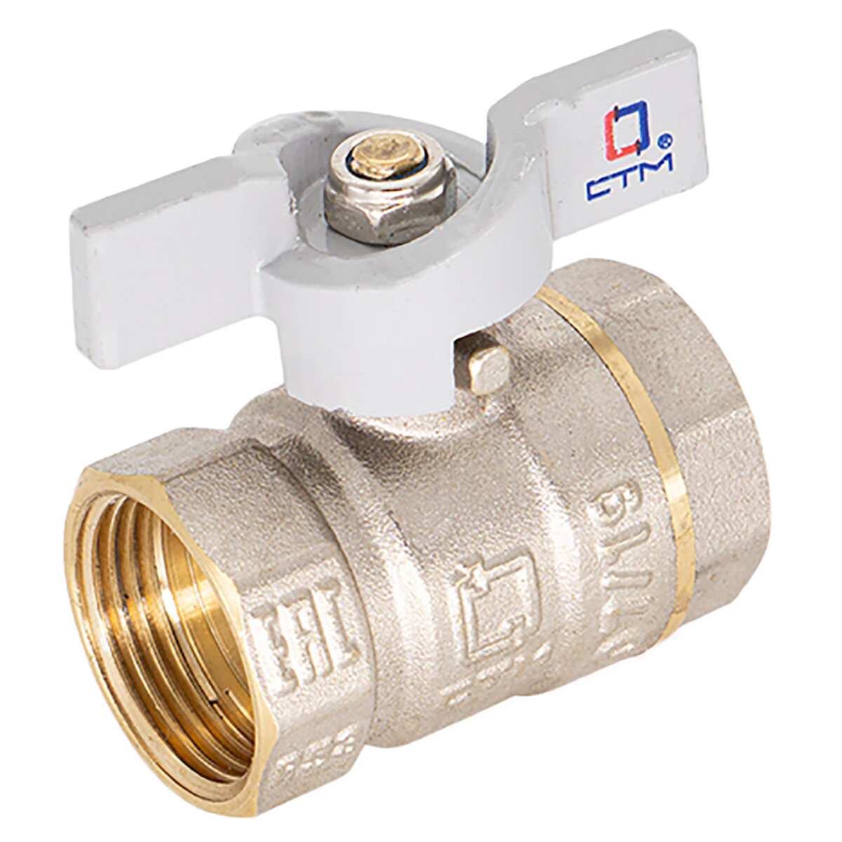 Кран шаровой латунный СТМ Стандарт, 3/4", внутренняя/внутренняя резьба, бабочка