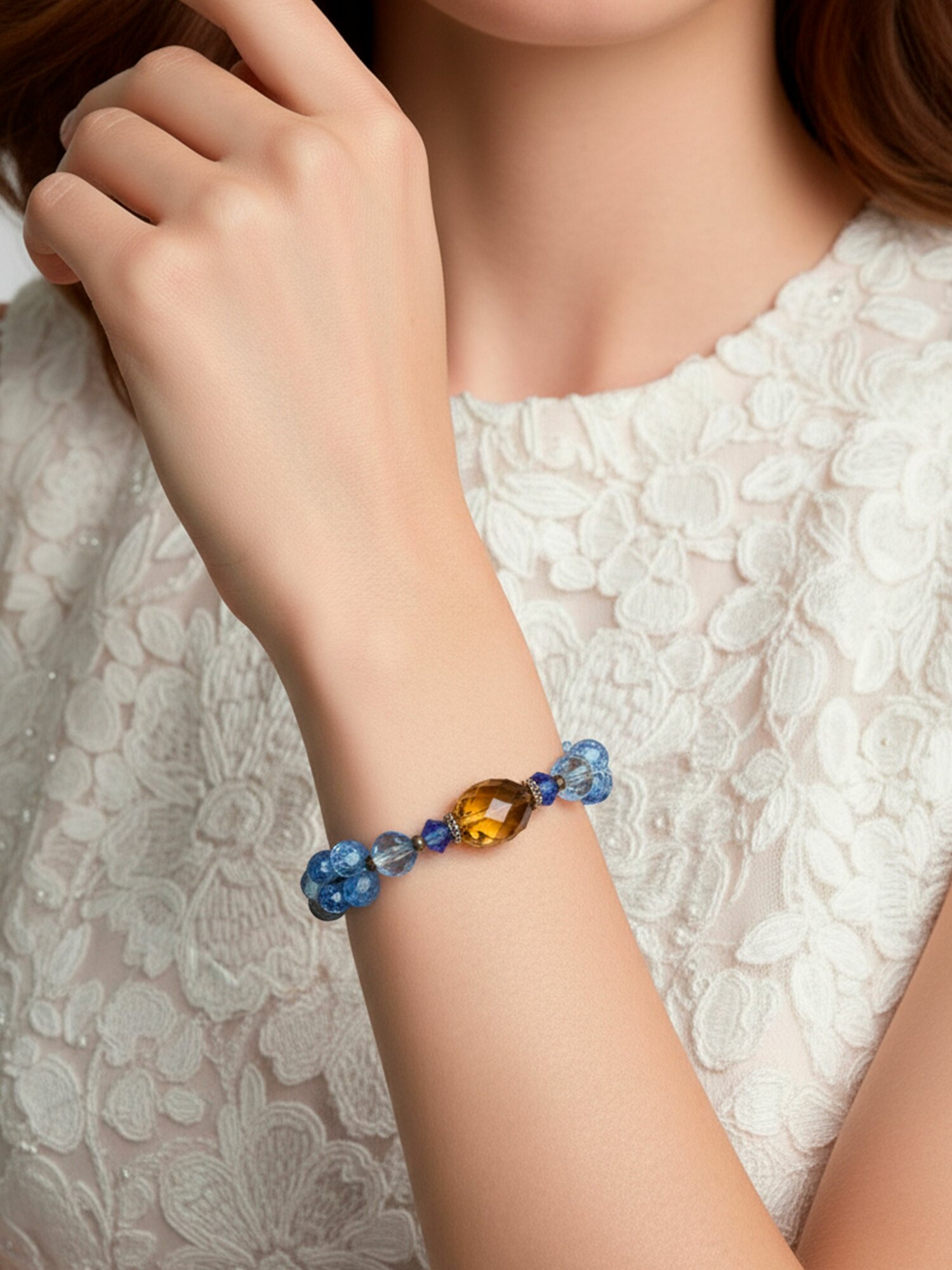 Браслет, шпинель синтетическая