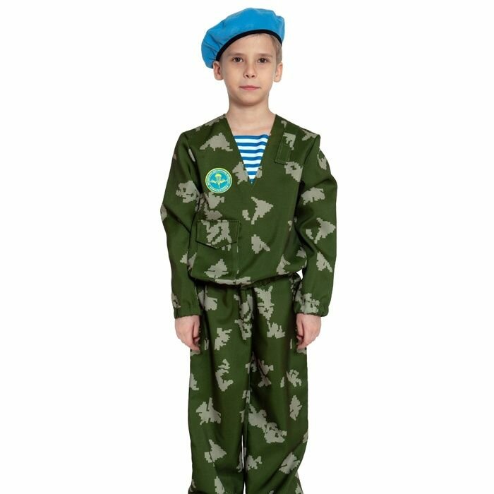 Карнавальный костюм Карнавалофф "Десантура, голубой берет", размер L, рост 134-140 см (5303-L)