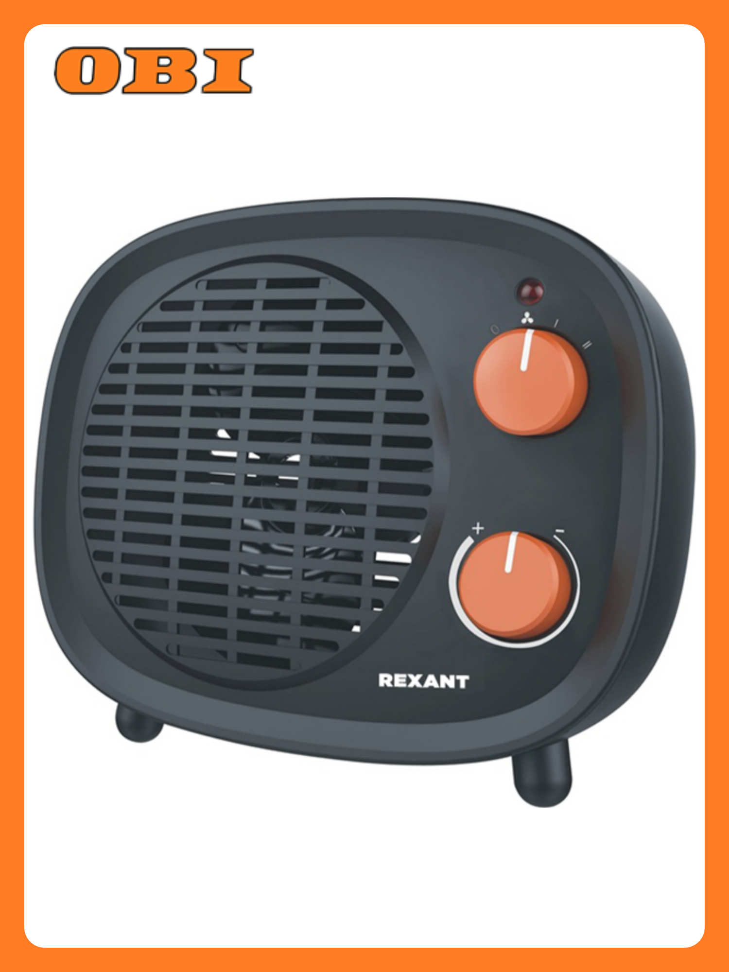 Тепловентилятор электрический настольный 2кВт со спиральным нагревательным элементом, черный REXANT