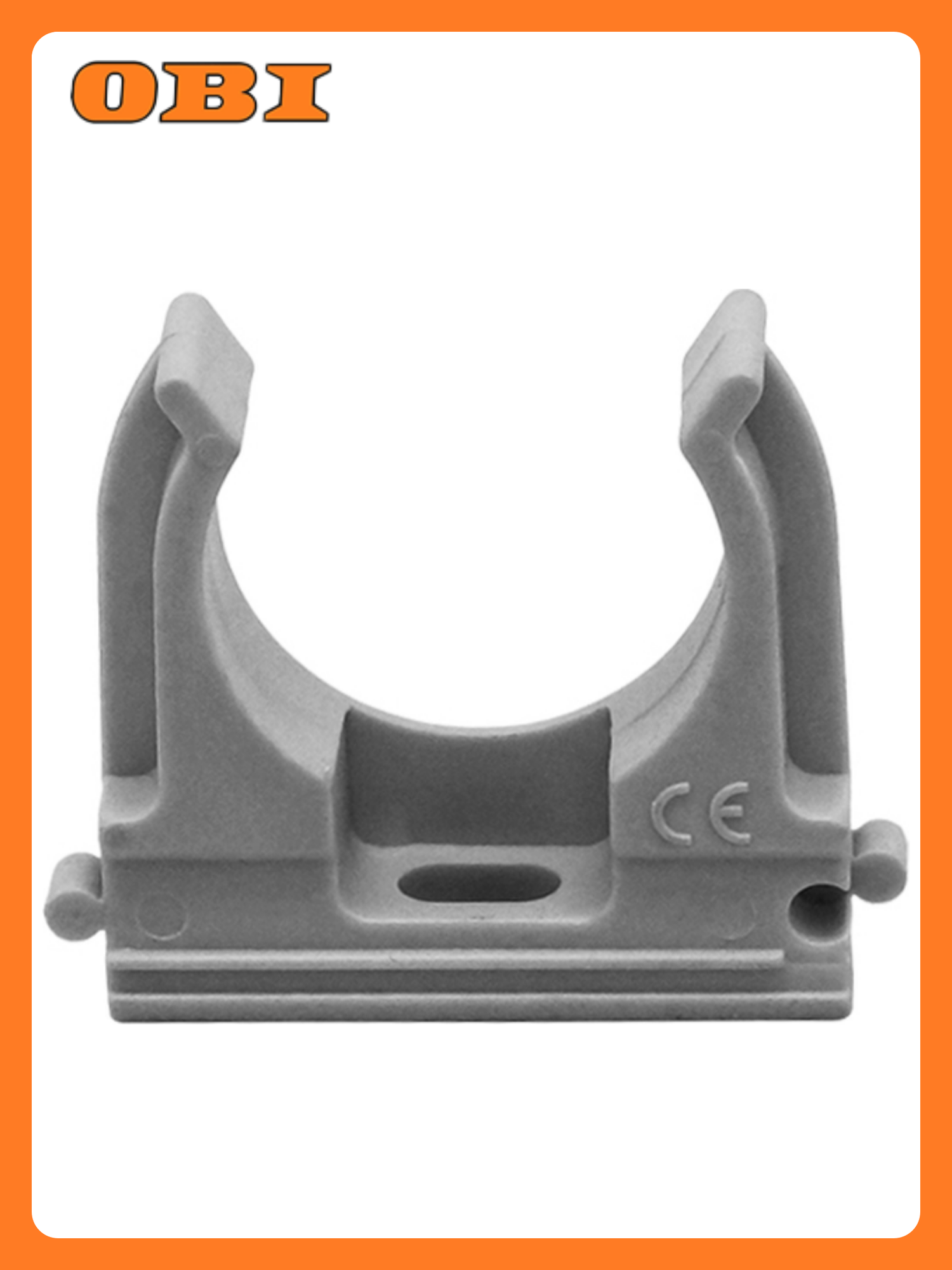 Крепеж-клипса Эко-Пласт, для труб, пластик, серый, 50мм, 10шт