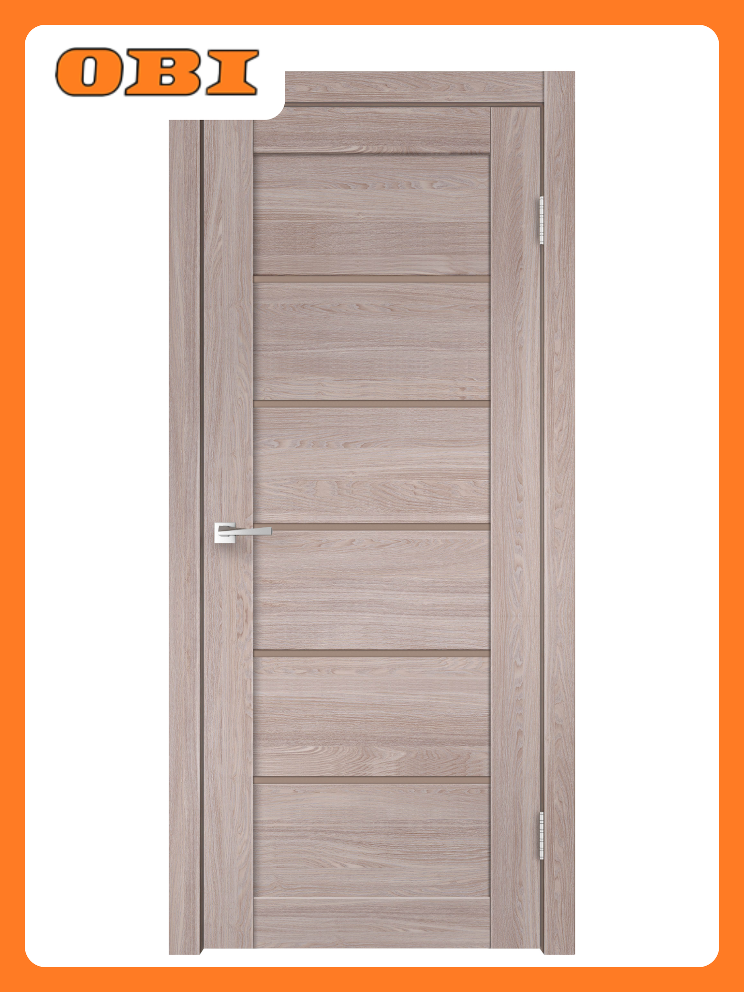 Дверь VELLDORIS ДПО Астрид, филенчатая, со стеклом, бежевая, 700x2000 мм