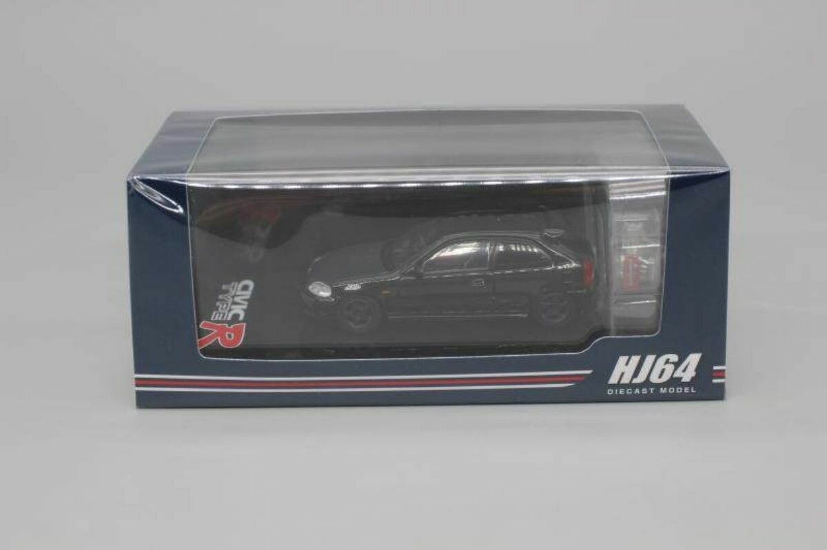Машинка Hobby Japan 1/64 Honda Civic EK9 6th Generation Type R Black Die-cast Alloy Car Model Collection Toy Gift