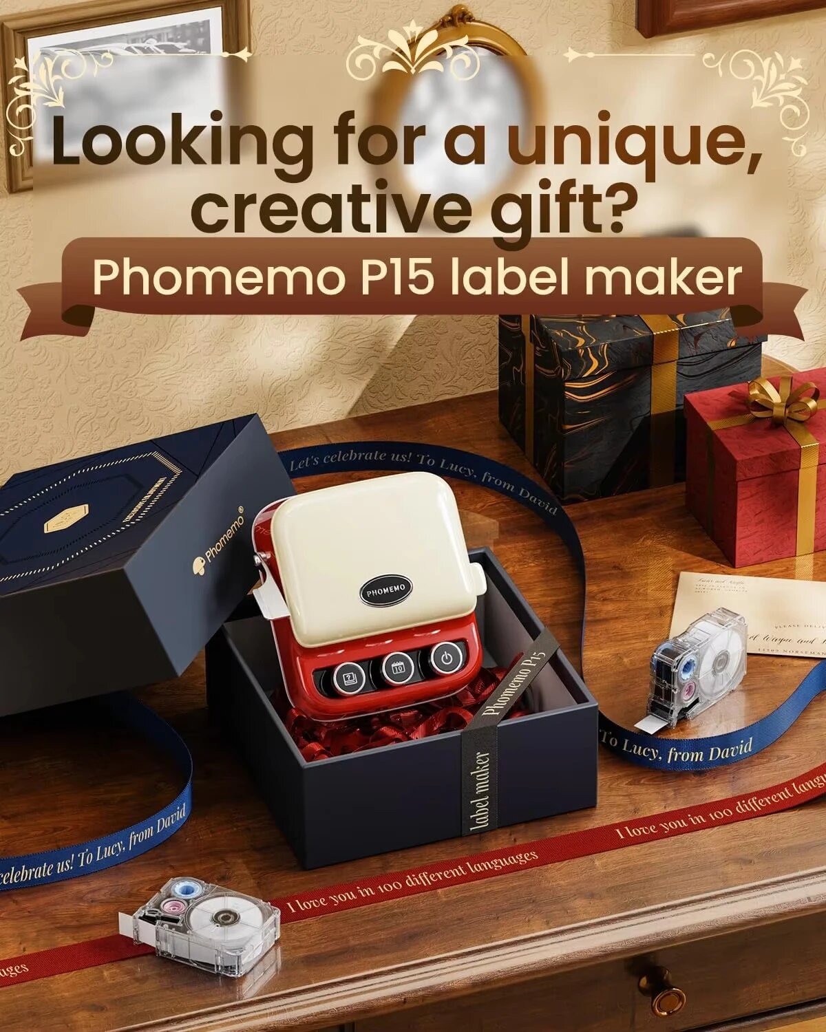 Phomemo P15 мини-принтер для этикеток, зеленый — фото 1