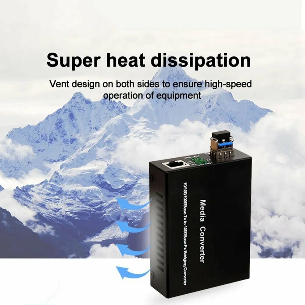 (Z I X N) SFP Fiber To RJ45 Media Converter Metal 10/100/1000M Ethernet Transceiver, Совместимый С