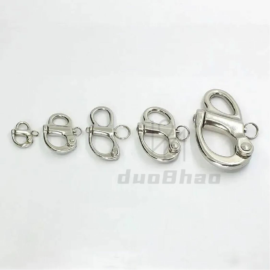 Яхтенный карабин-самосброс, нержавеющая сталь 316L, 35мм