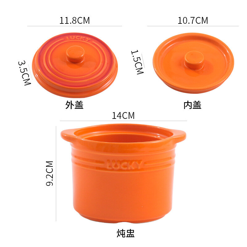 ⭐Керамическая кастрюля для домашнего использования, водонепроницаемая кастрюля с двойной крышкой, маленькая миска для паровой яйца в виде птичьего гнезда, десертная чашка, чашка для женьшеня, суповая кастрюля⭐