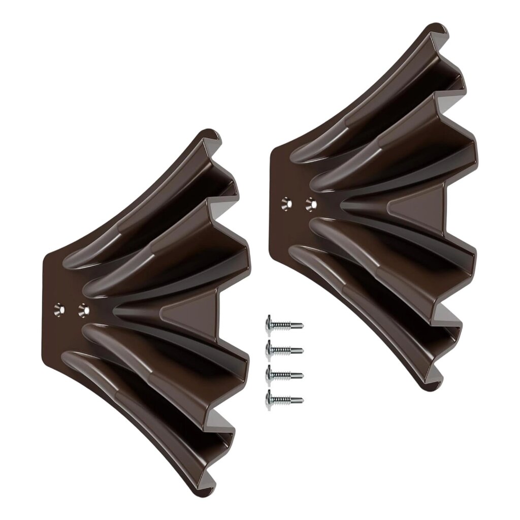 2 отвода дождевой воды, расширители для рассеивания дождевой воды для дренажных труб и водосточных желобов-коричневый