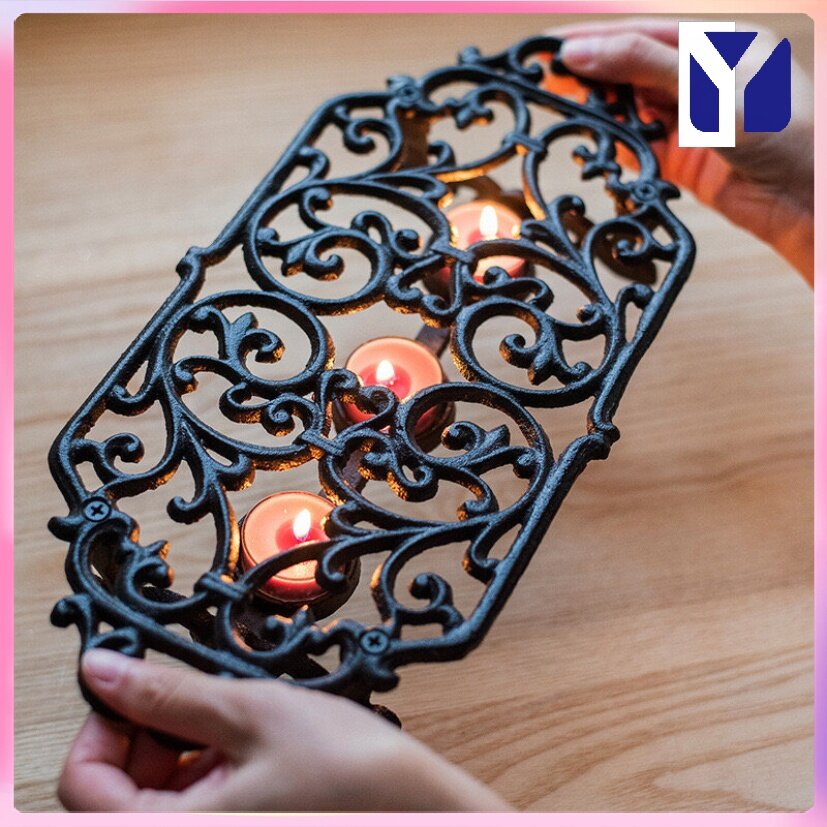 Подставка - мармит под горячее с подогревом на 3 (три) греющих свечей, чугунный мармит