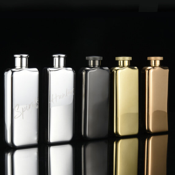 Горячая продажа кросс-зеркало электронной коммерции серебряная двойная маленькая бутылка вина пара, цвет пистолета, миниатюрная портативная бутылка вина, производитель источника