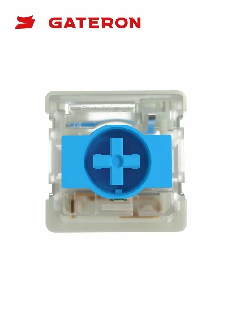Механический переключатель Gateron KS-33 Low Profile 2.0 (синий, белый нижний корпус)35 штук