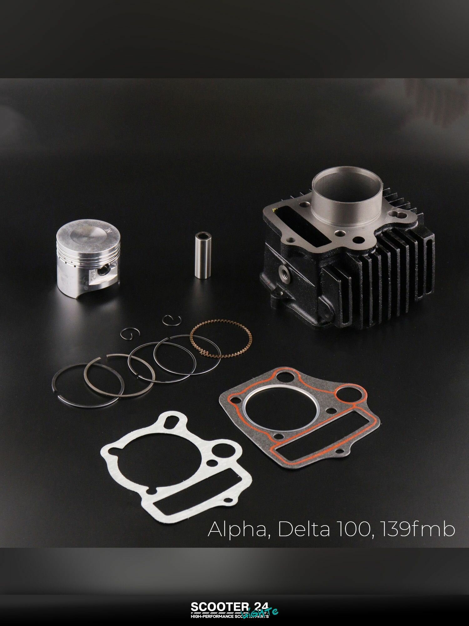 Поршневая группа ЦПГ на мопед и мотоикл на мотоцикл и мопед Alpha, Delta / Альфа Дельта / Альфа, Дельта 100 кубов d 50 тюнинг 70сс 139FMB "KOMATCU"