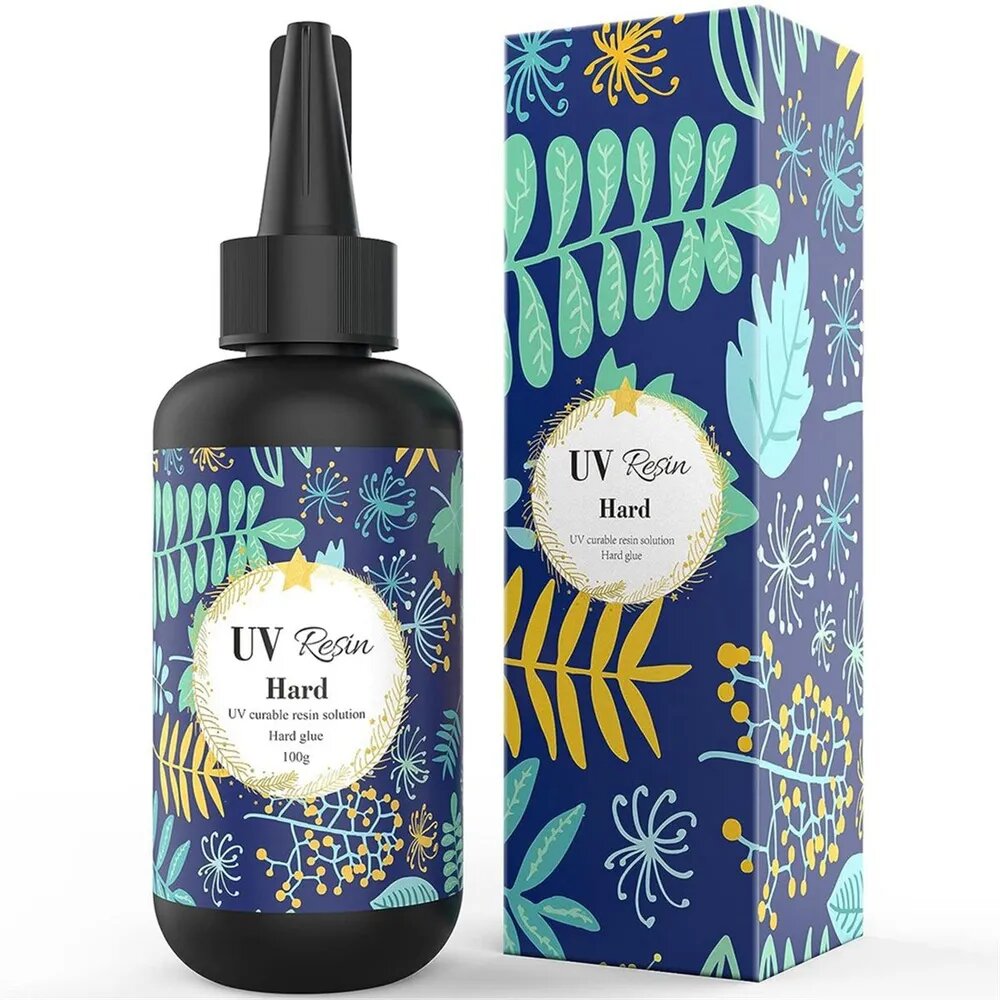 УФ-смола - 100 г кристально прозрачная твердая клейкая эпоксидная смола, отвержд