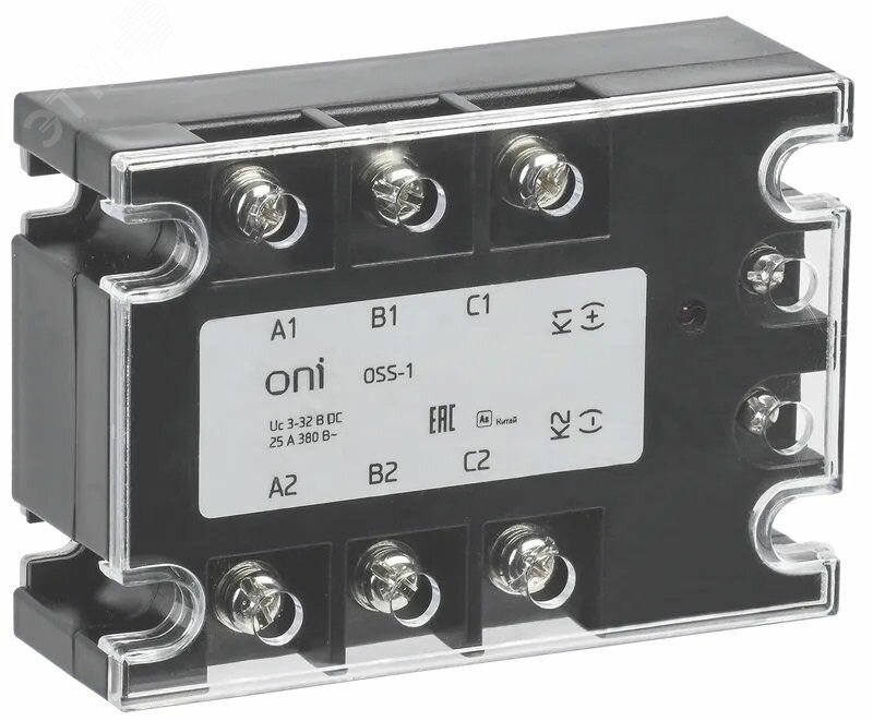 OSS-1-3-40-B_Твердотельное трехфазное реле (Uп 3-32В DC, 40А, 380В AC)_ONI