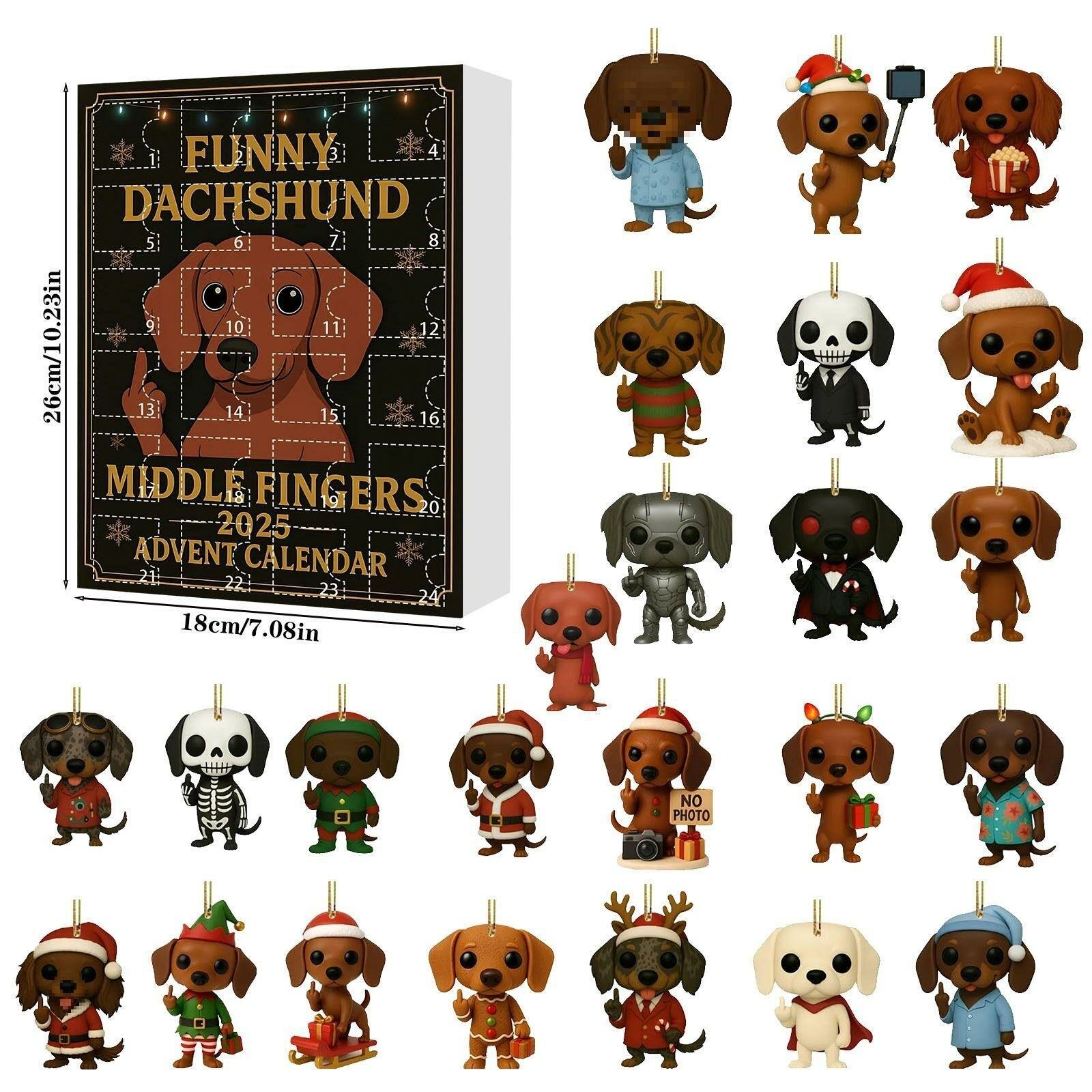 Модный слепой бокс, праздничный подарок, рождественский адвент-календарь, слепой бокс, рождественская елка, акриловый плоский подвес, домашний декор