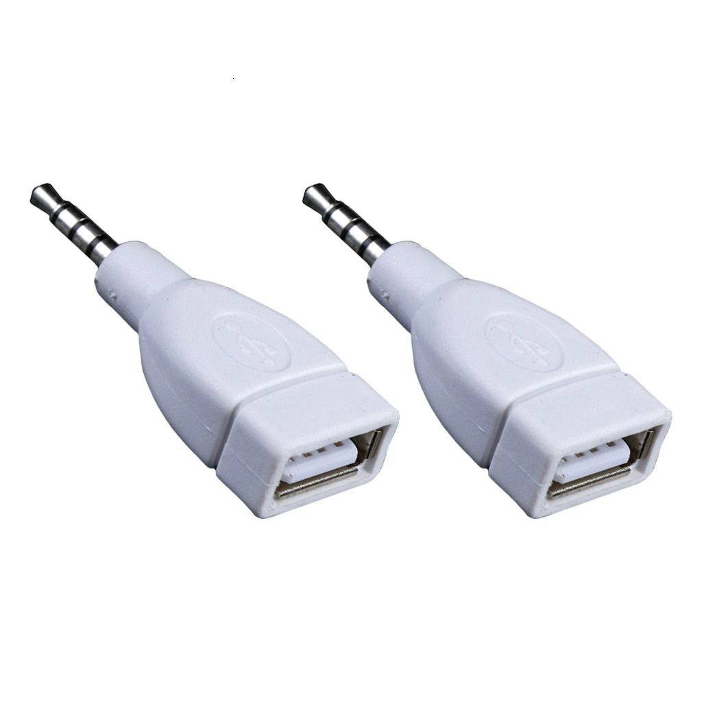 Аудиоконвертер 3,5 мм AUX-мужской в USB 2.0-женский, 2pc