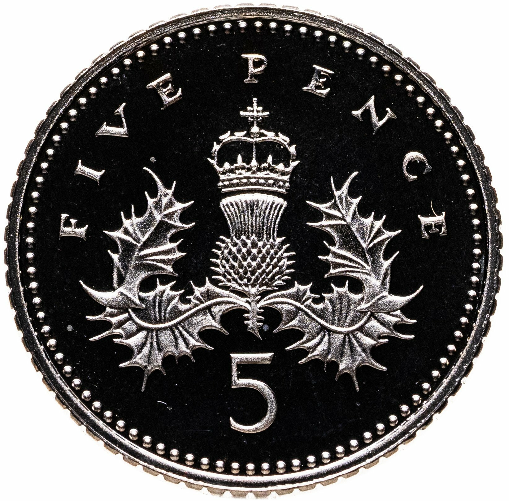 Великобритания 5 пенсов pence 2005, Мельхиор медь-никель, в сохранности Proof