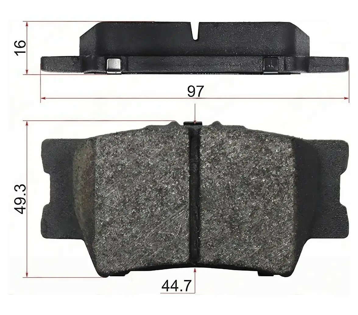 Колодки тормозные сзади SAT ST-04466-33180 Toyota Camry XV40, XV50 01-21 / Harrier 13-20