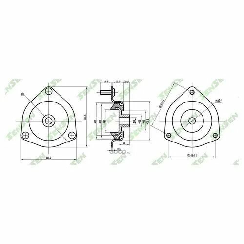 Опора амортизатора переднего Nissan Almera N16 all 00- для Nissan Almera N16 all 00- SENSEN M61095
