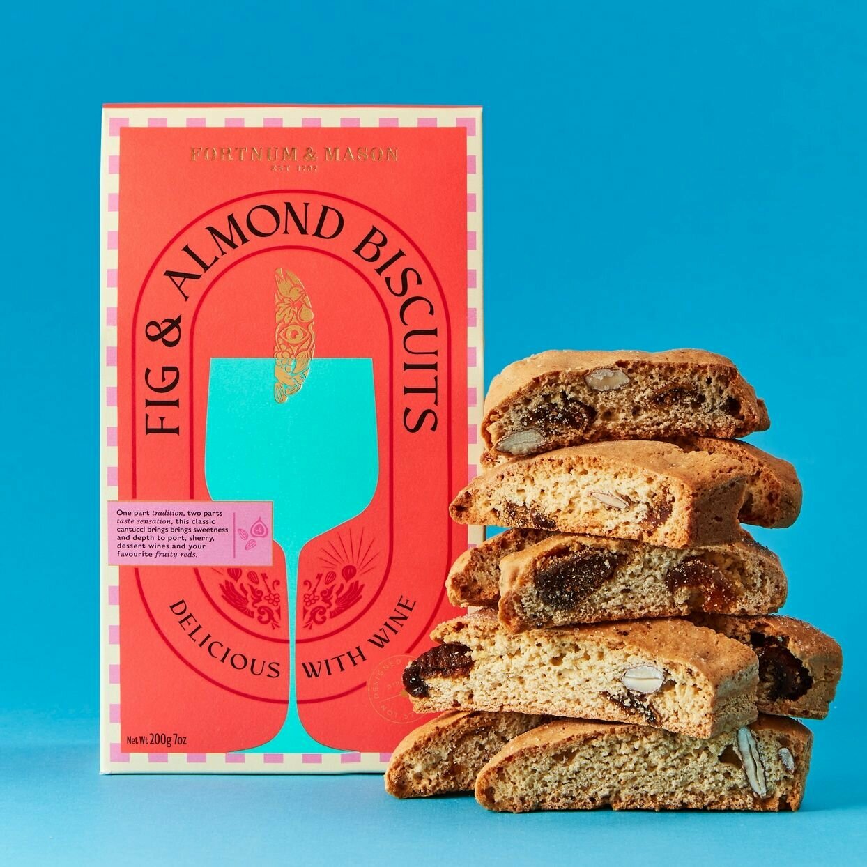Fortnum&Mason Кантуччи с инжиром и миндалем Fig & Almond Cantucci, 200 г