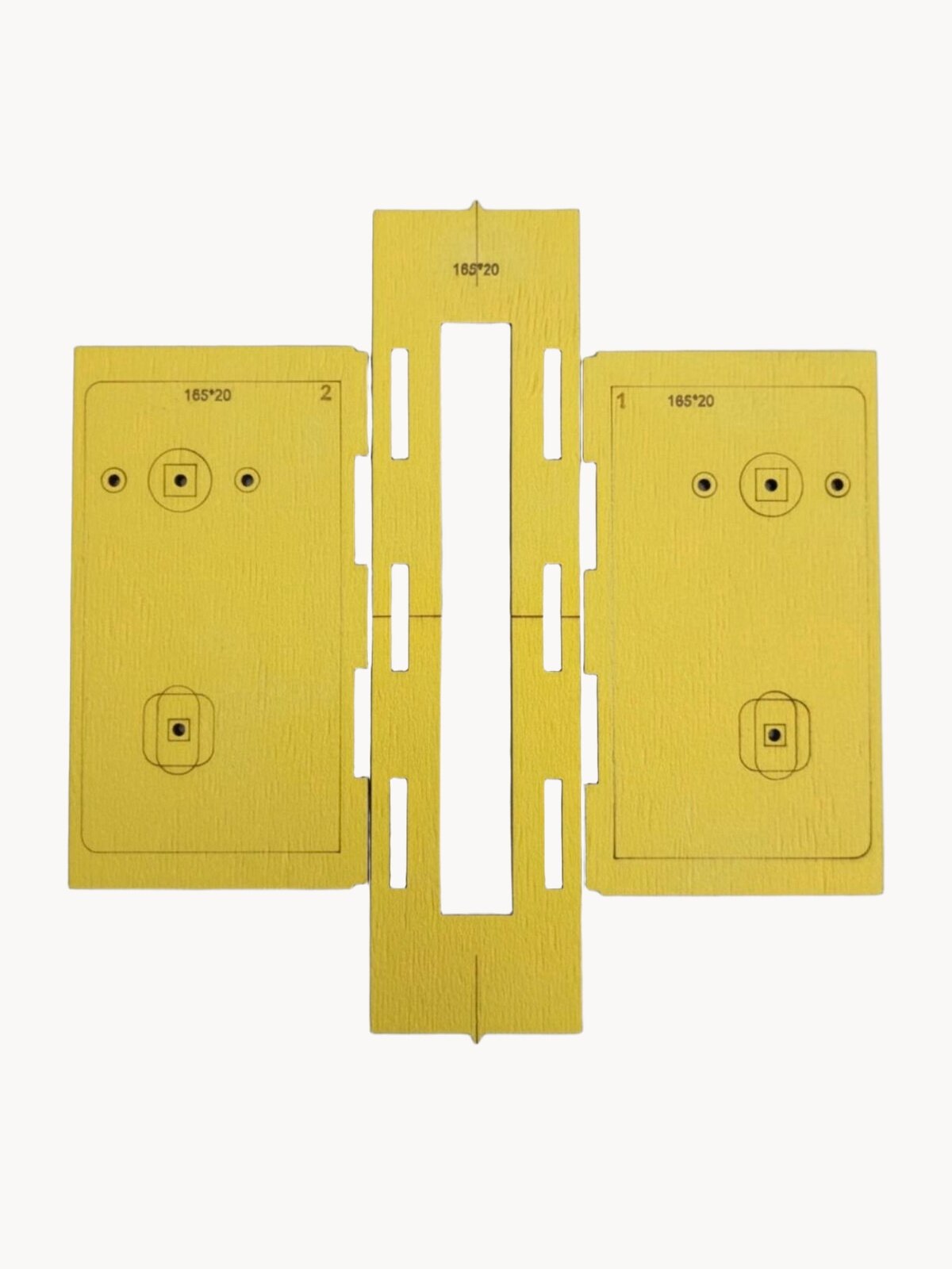 Шаблон для врезки дверных замков и ручек 165*20
