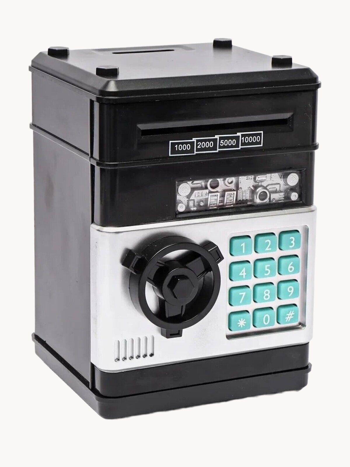 Копилка сейф электронная для денег с кодовым замком и купюроприемником Черный